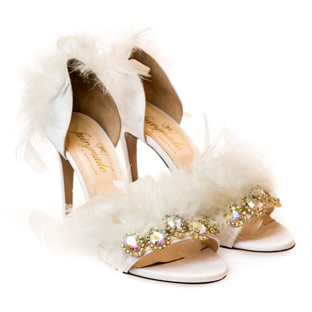 “Feather And Crystals” Bridal Heels – Fairymade | Handcrafted by Myrto ...