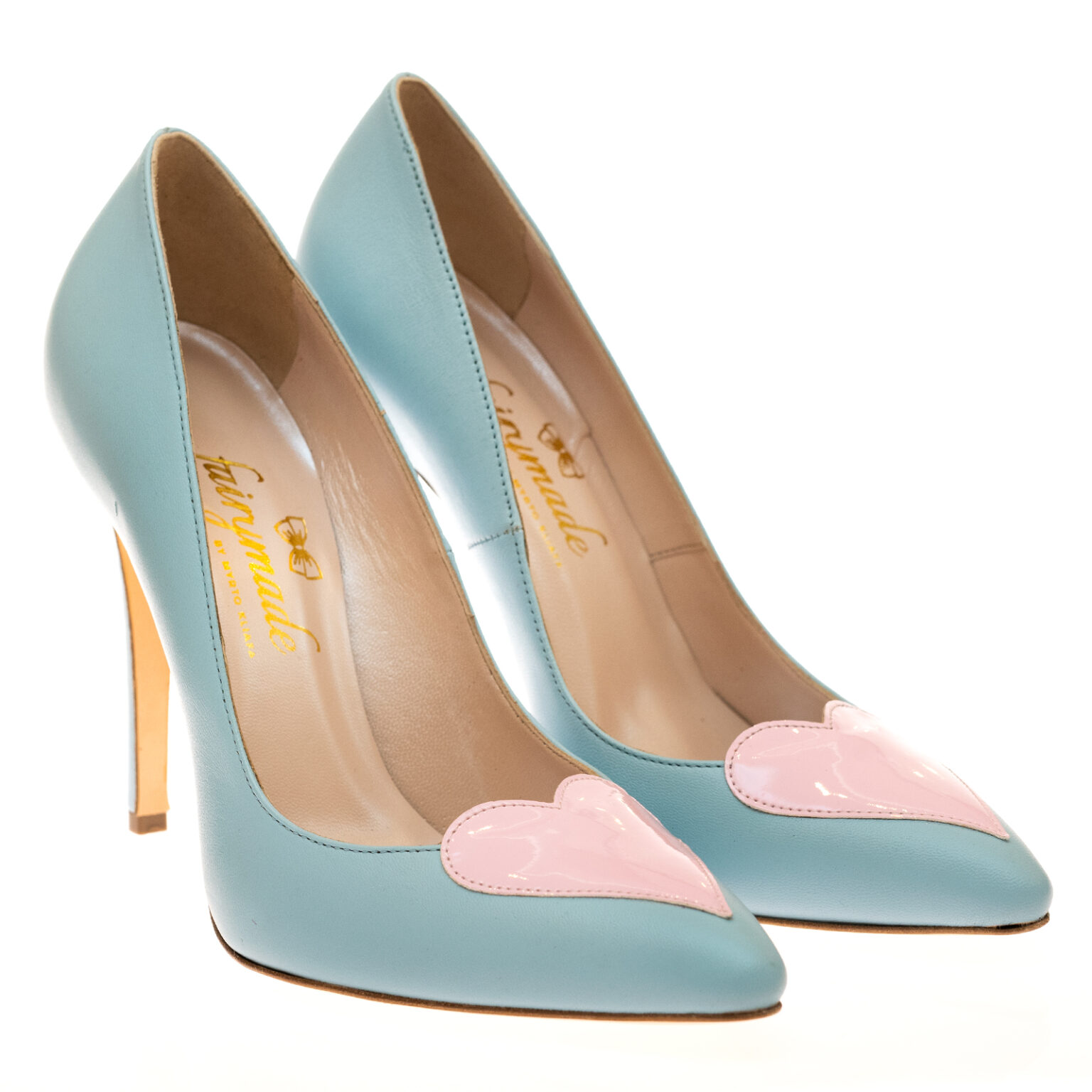 “Sweetheart” Baby Blue leather heels – Fairymade | Handcrafted by Myrto ...